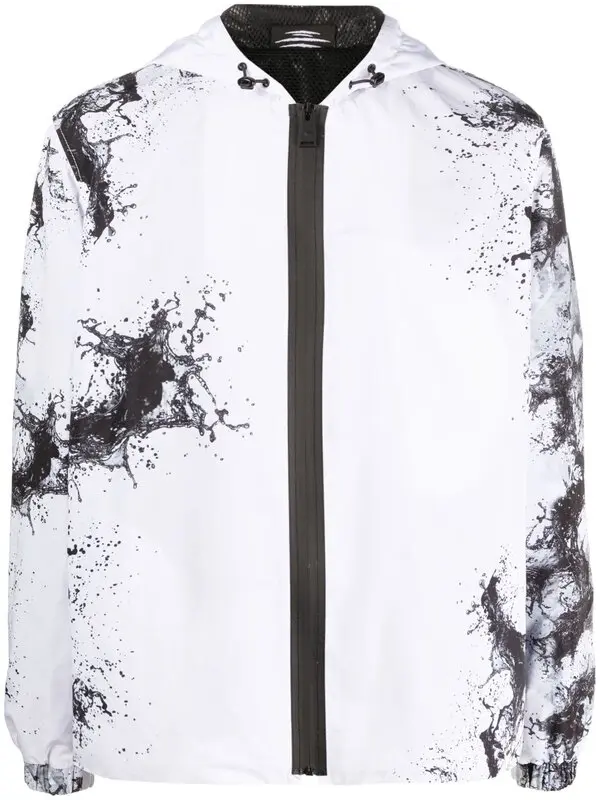 PLEIN SPORT Splash-print Hooded Jacket - White