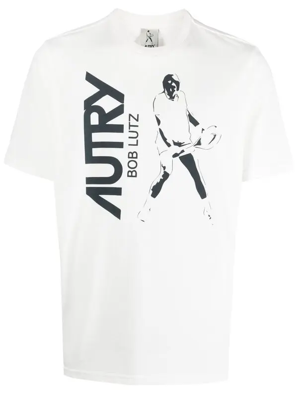 AUTRY Logo-print Cotton T-shirt - White