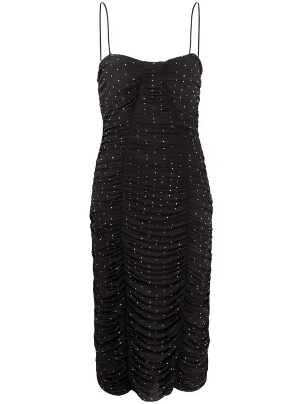 ROTATE BY BIRGER CHRISTENSEN Crystal-embellished Ruched Dress