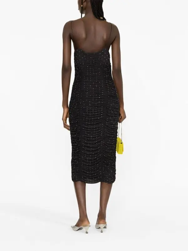 ROTATE BY BIRGER CHRISTENSEN Crystal-embellished Ruched Dress