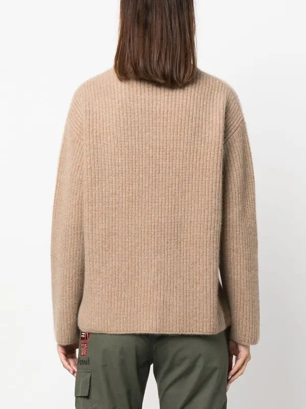 P.a.r.o.s.h Ribbed-knit Cashmere Sweatshirt - Brown