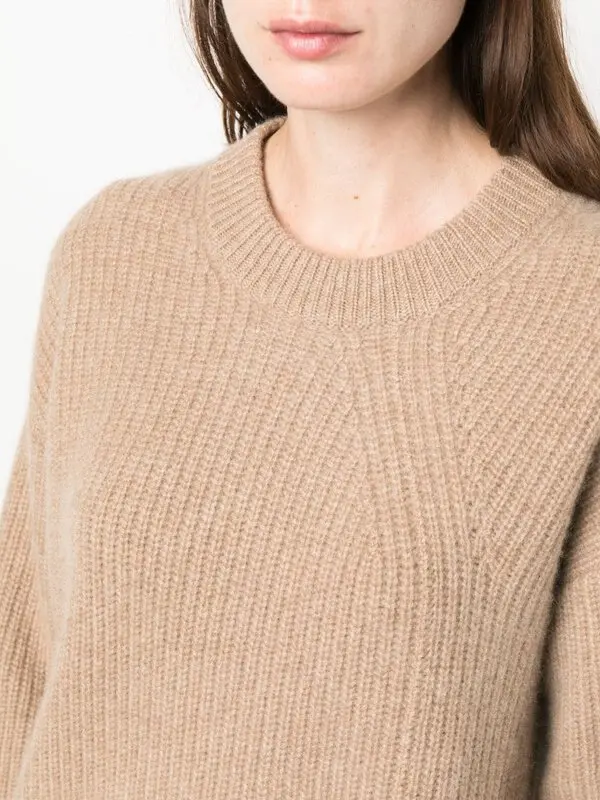 P.a.r.o.s.h Ribbed-knit Cashmere Sweatshirt - Brown