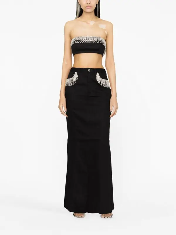 ROTATE BY BIRGER CHRISTENSEN Crystal-embellished Bandeau Top