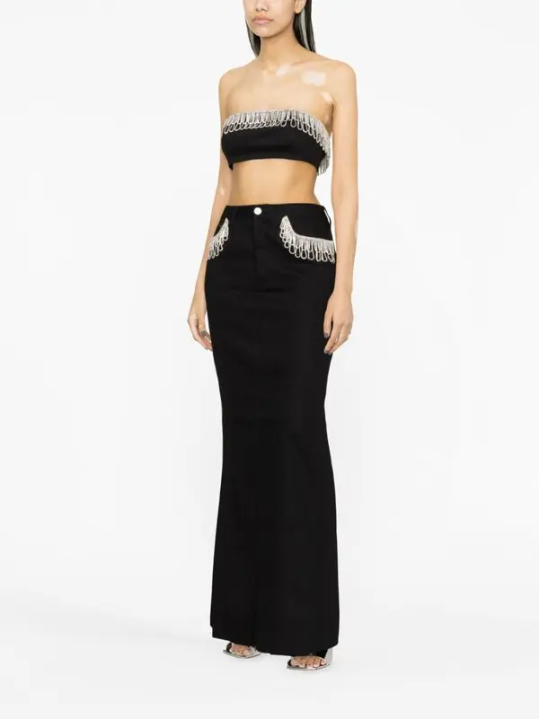 ROTATE BY BIRGER CHRISTENSEN Crystal-embellished Bandeau Top