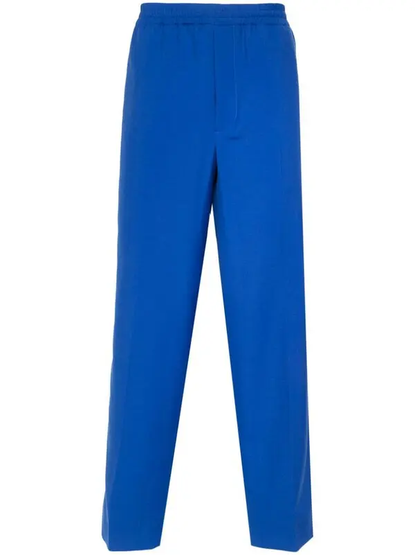 Gucci Interlocking-g Wide-leg Trousers - Blue