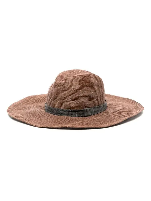Brunello Cucinelli Ribbon-trim Interwoven Sun Hat - Brown