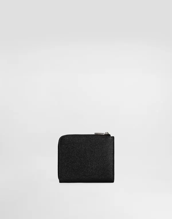 Dolce & Gabbana Calfskin Card Holder With Branded Plate - Black