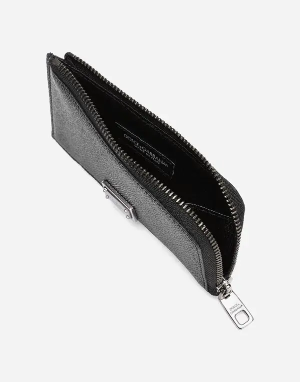 Dolce & Gabbana Calfskin Card Holder With Branded Plate