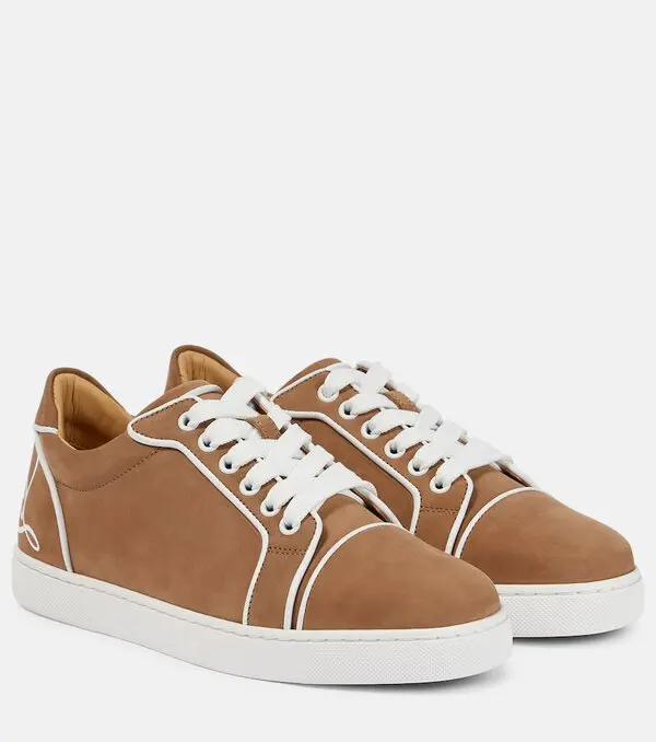 CHRISTIAN LOUBOUTIN Fun Viera Leather Sneakers - Beige