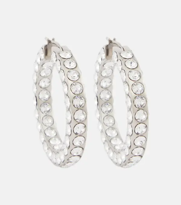Amina Muaddi Jahleel Large Hoop Earrings - Silver