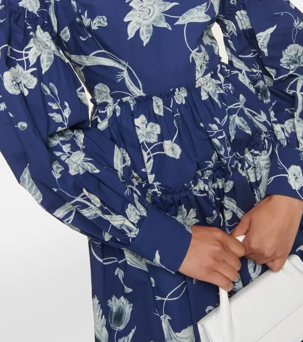 Erdem Floral Cotton Poplin Minidress