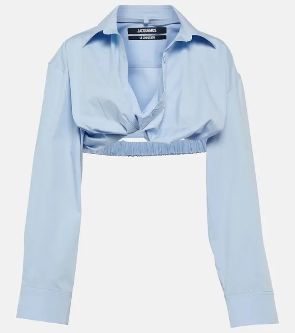 Jacquemus La Chemise Bahia Cropped Top - Blue