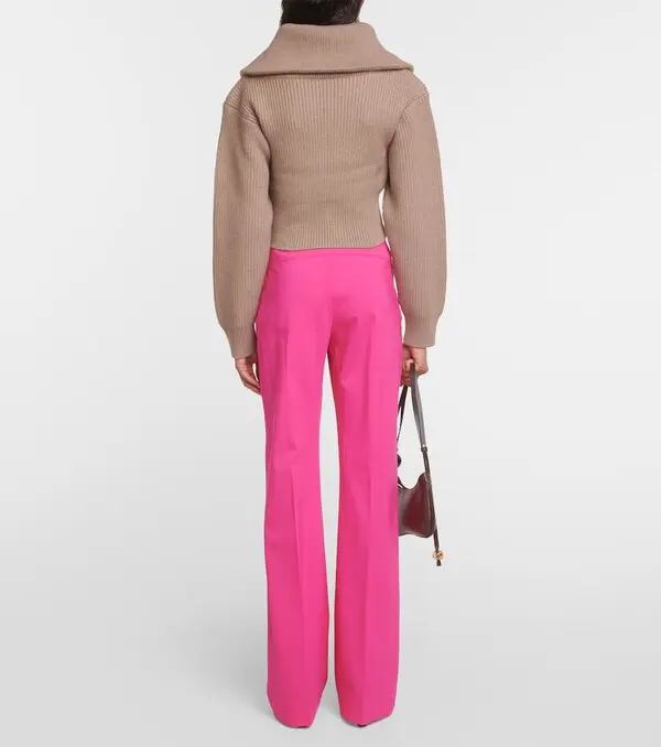 Jacquemus Le Maille Risoul Cropped Wool Sweater - Brown