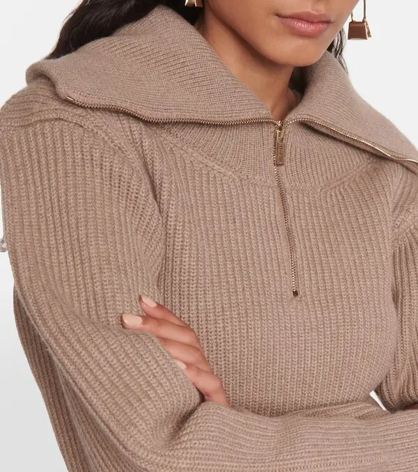 Jacquemus Le Maille Risoul Cropped Wool Sweater - Brown