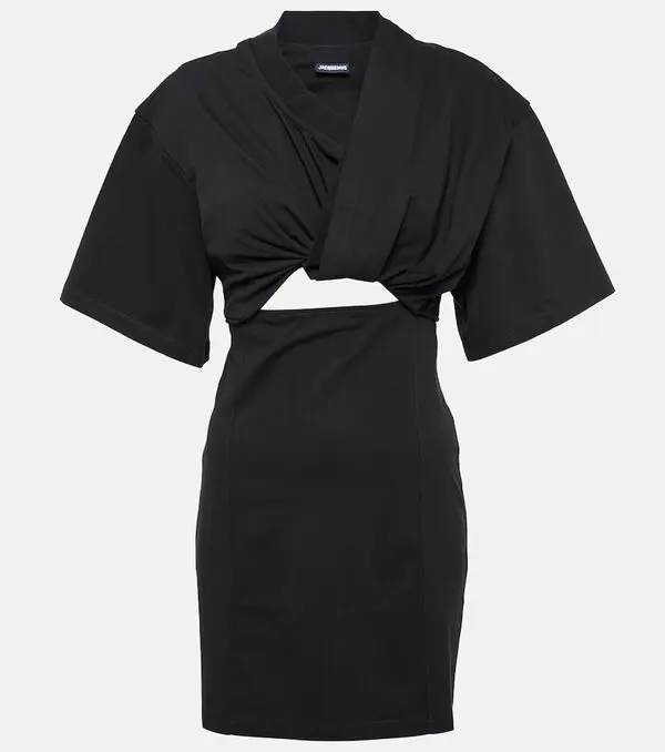 Jacquemus La Robe Bahia Cotton Mini Dress - Black