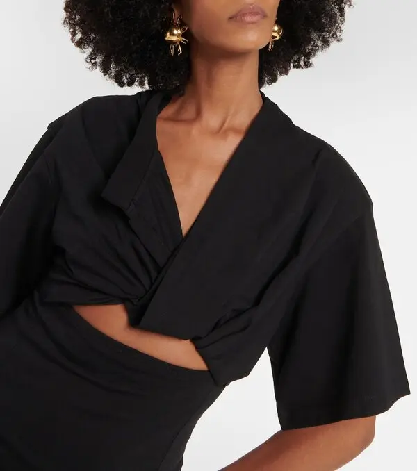 Jacquemus La Robe Bahia Cotton Mini Dress - Black