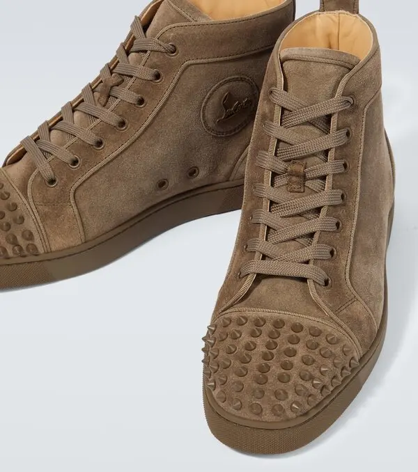 CHRISTIAN LOUBOUTIN Louis Spikes High-top Sneakers - Brown