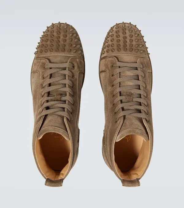 CHRISTIAN LOUBOUTIN Louis Spikes High-top Sneakers - Brown