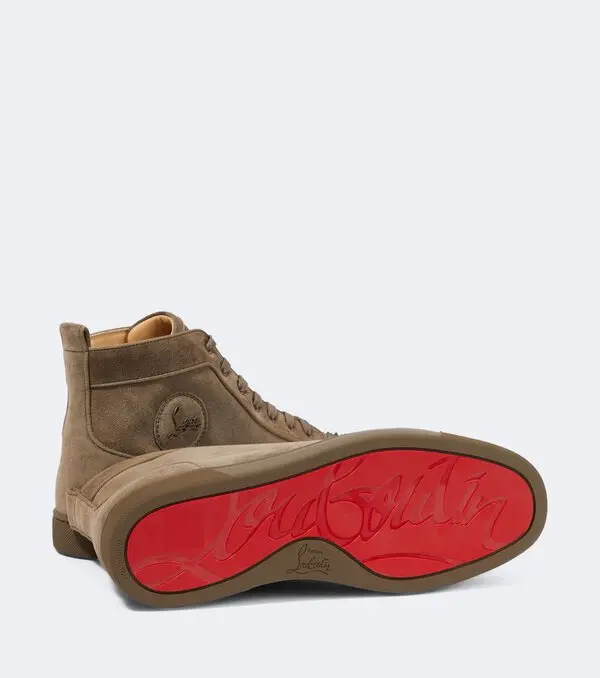 CHRISTIAN LOUBOUTIN Louis Spikes High-top Sneakers - Brown
