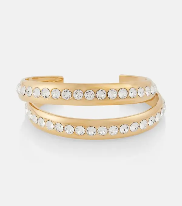 Amina Muaddi Jahleel Crystal-embellished Bangle - Gold