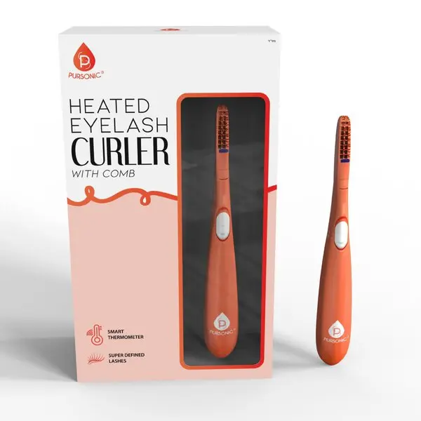 PURSONIC Heated Eyelash Curler With Comb - Orange