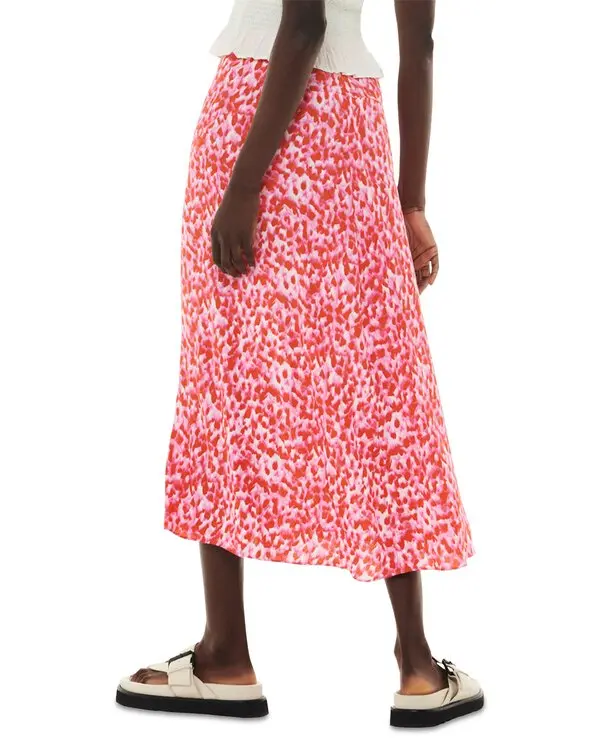 Whistles Animal Print Button Skirt - Pink Multi