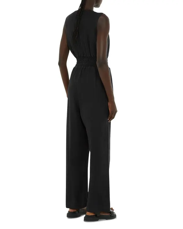 Whistles Melanie Linen Jumpsuit In Black 30% Off Editorialist