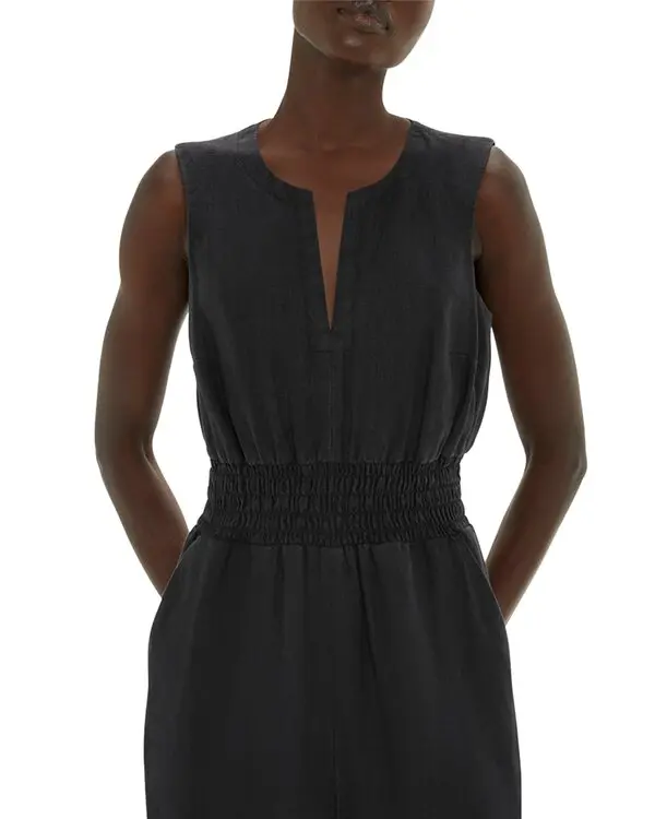 Whistles Melanie Linen Jumpsuit In Black 30% Off Editorialist