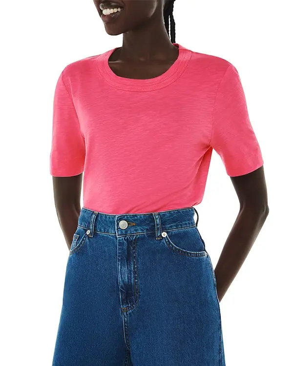 Whistles Rosa Cotton Double Trim Tee