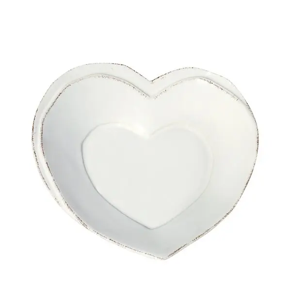 VIETRI Lastra Heart Dish - White