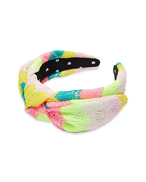 Lele Sadoughi Rainbow Shell Eyelet Veronica knotted headband Headband-Rainbow Shell Eyelet Veronica – Pipton main image 3