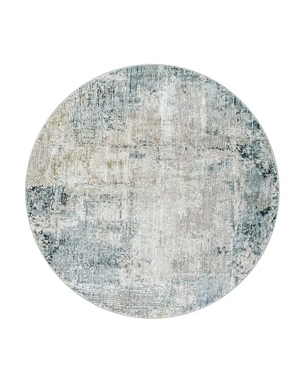 LIVABLISS Brunswick Bwk-2302 Round Area Rug, 6'7 X 6'7 - Pale Blue/light Gray