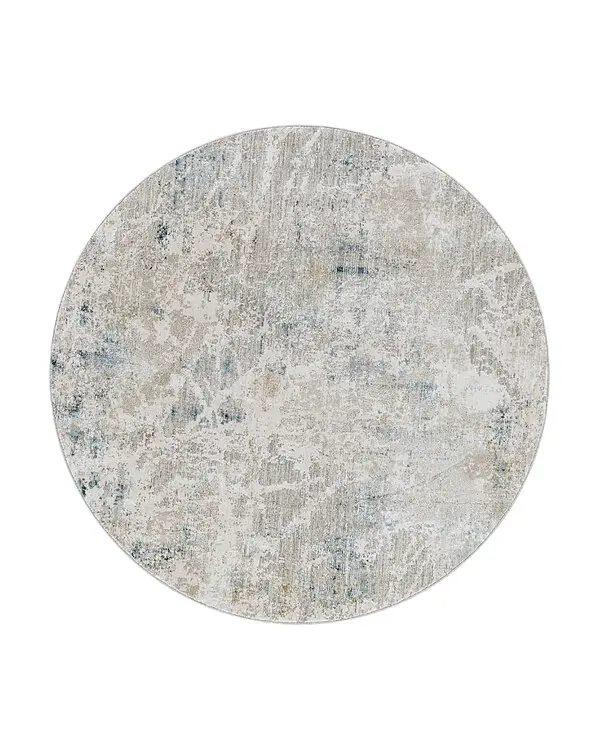 Livabliss Brunswick Bwk-2306 Round Area Rug, 7'10 X 7'10 - Ivory/blue