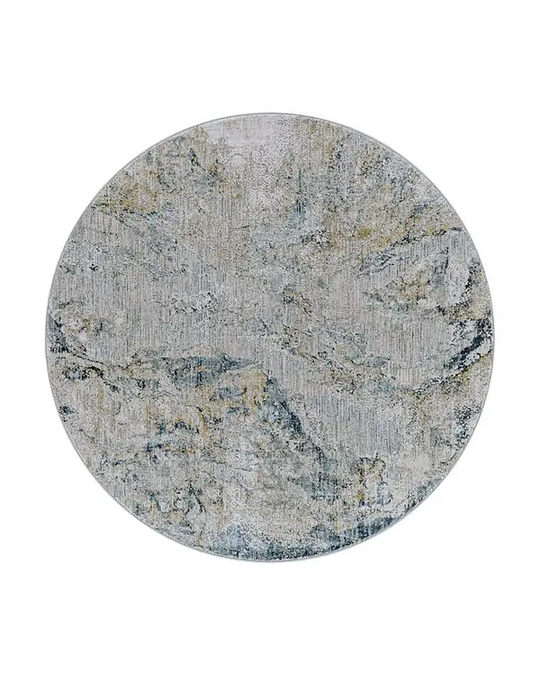 Livabliss Brunswick Bwk-2309 Round Area Rug, 5'3 X 5'3 - Blue/gray