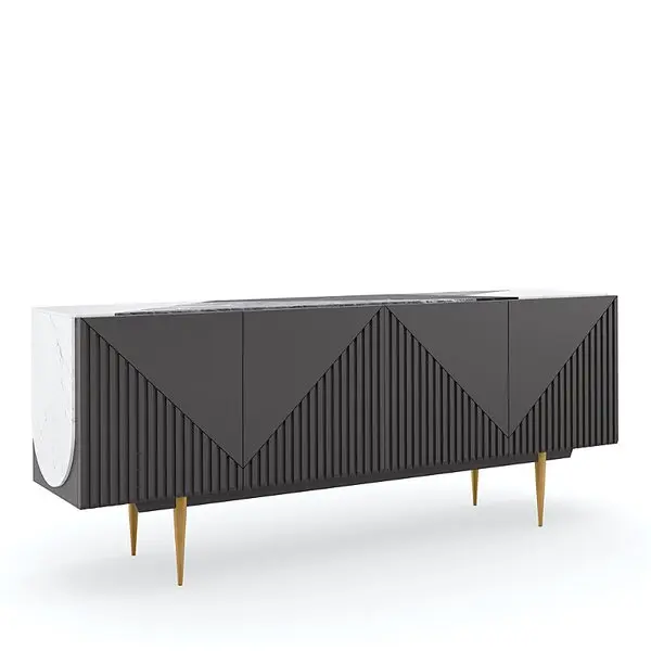 CARACOLE Over The Edge Buffet Table - Gray