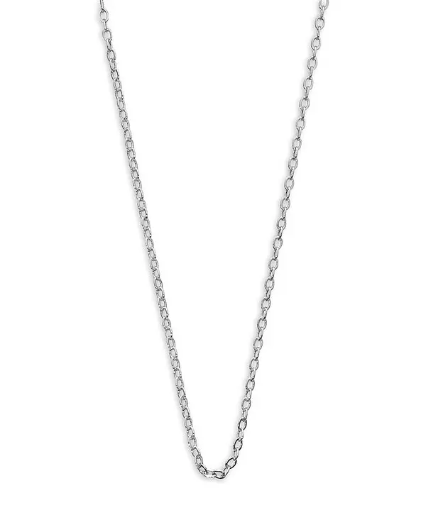 Aqua Sterling Cable Chain Necklace - Silver