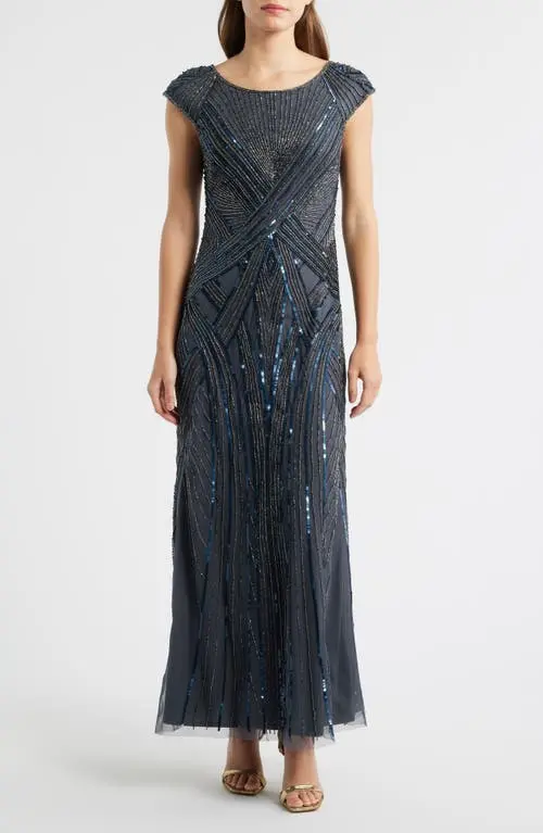 Pisarro Nights Embellished Cap Sleeve Gown