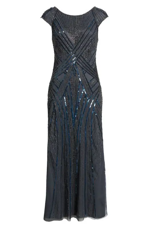 Pisarro Nights Embellished Cap Sleeve Gown