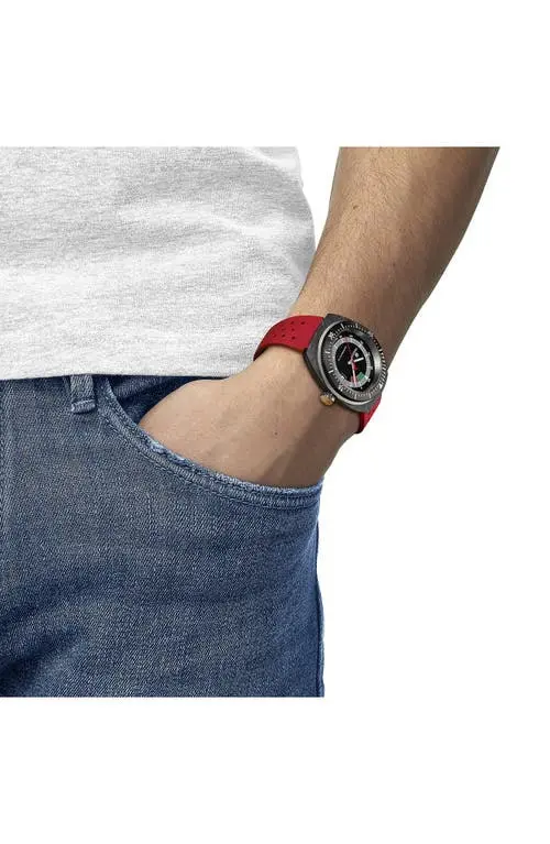 TISSOT Sideral S Powermatic 80 Strap Watch - Red