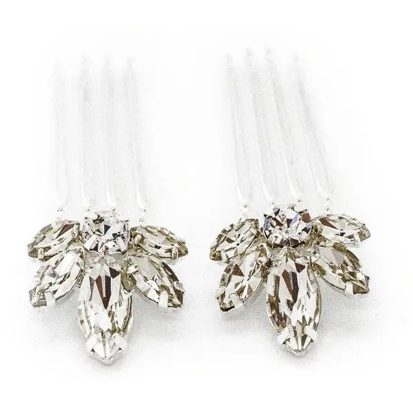 Brides & Hairpins Kenji Crystal Combs Set Of 2 - Silver