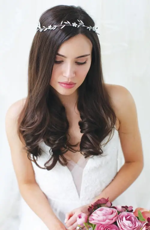 Brides & Hairpins Galatea Crystal & Opal Halo - Silver