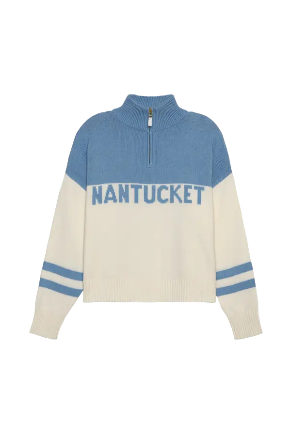 ELLSWORTH + IVEY Nantucket Quarter Zip Pullover - Natural