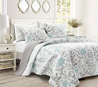 LUSH DECOR Aprile Reversible Quilt 3pc F/q