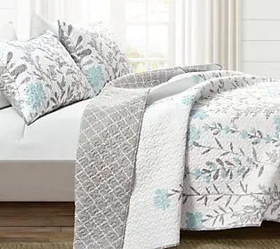 LUSH DECOR Aprile Reversible Quilt 3pc F/q