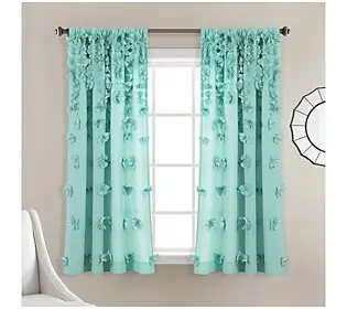 LUSH DECOR Riley Window Curtain Panel Single 54x63 By - One-color