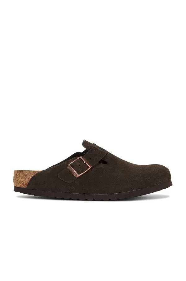 BIRKENSTOCK Boston Suede Clogs - Mocha