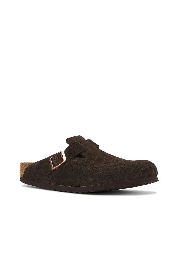 BIRKENSTOCK Boston Suede Clogs - Mocha