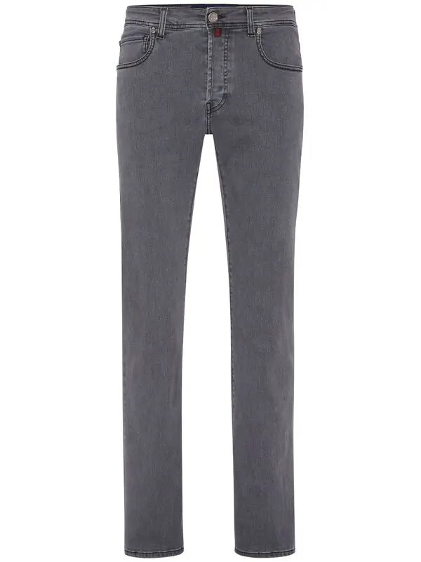 BILLIONAIRE Logo-embroidered Straight-leg Jeans - Grey