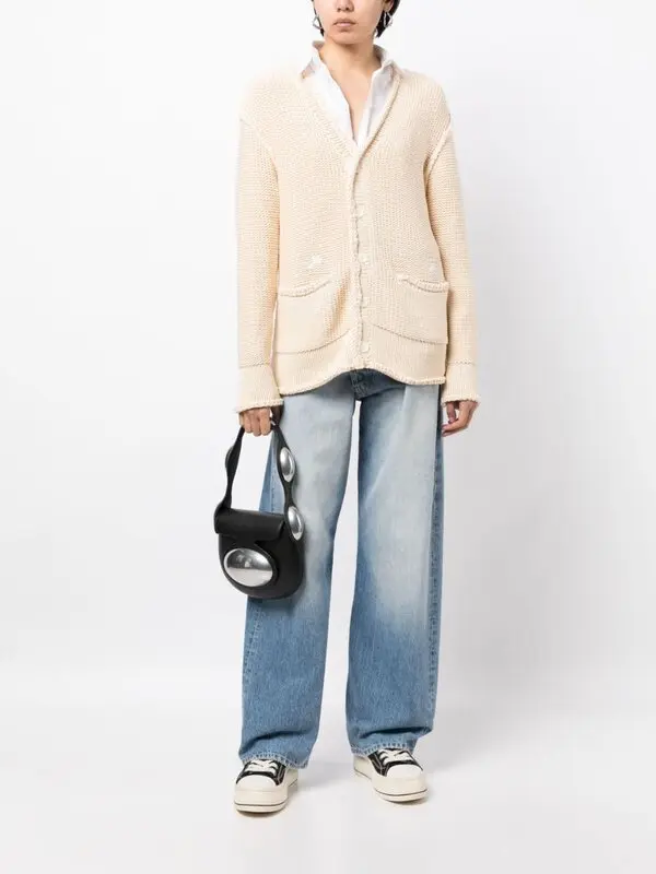R13 Paint-splatter V-neck Cardigan
