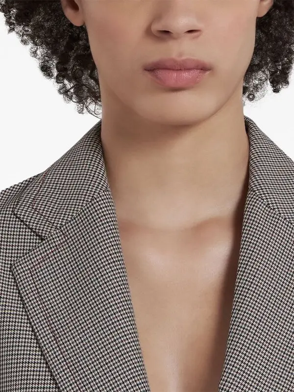 Marni Houndstooth-pattern Single-breasted Blazer - Grey